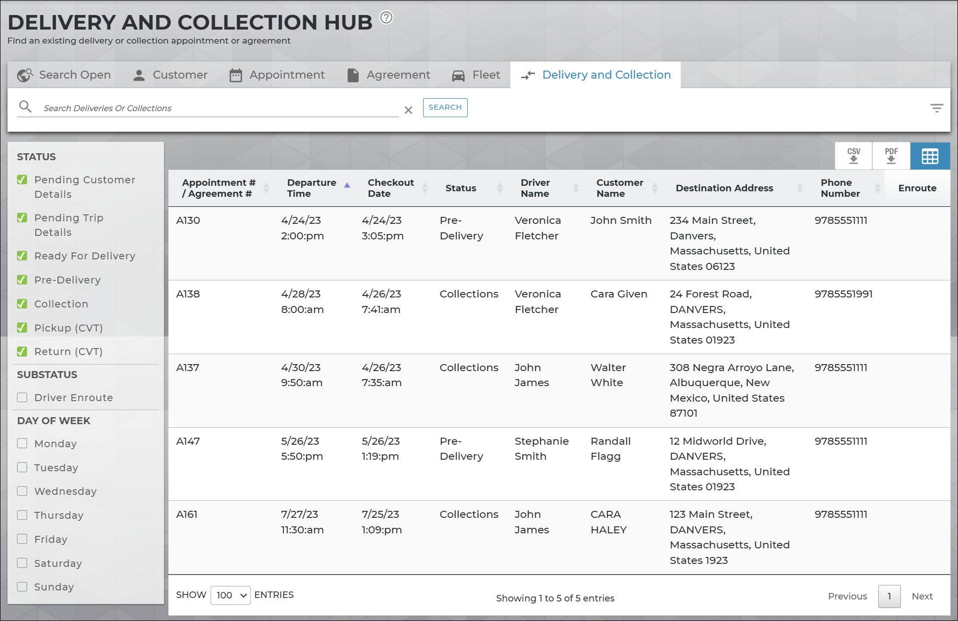 Delivery and Collection Hub